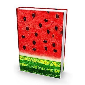 Book Sox Stretchable Book Cover: Jumbo Watermelon Print. Fits Most Hardcover Textbooks up to 9 x 11. Adhesive-Free, Nylon Fabric School Book Protector. Easy to Put On. Washable & Reusable Jacket.