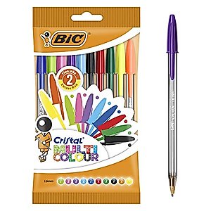 BIC Crystal Multicolour – Pen Bag Pack of 10 multicoloured
