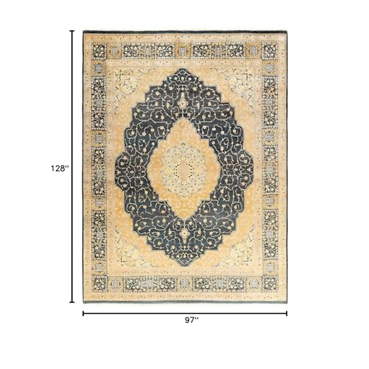 Solo Rugs One of a Kind Hand Knotted Hand Made Wool Traditional Oriental Mogul Gray 8 x 10 Area Rug