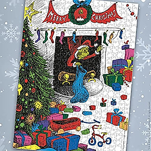 Dr. Seuss “Merry Grinchmas” 1000 Piece Jigsaw Puzzle | Collectible Puzzle Featuring The Grinch | Artwork Celebrating Classic Children's Book | Officially-Licensed Dr. Seuss Puzzle & Merchandise