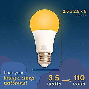 Nite-Nite Light Bulb. Natural Baby Sleep Aid. Promotes Healthy Sleeping Habits for Baby and Mother | Certified by The National Parenting Center. 3 Watt Dimmable, Amber Color - Flicker Free Pack of 1