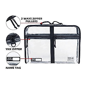 Rough Enough Clear Document Bag Plastic File Folder Pouch Organizer Art Portfolio Case Small for A4 Paper Notebook School Supplies for Teachers