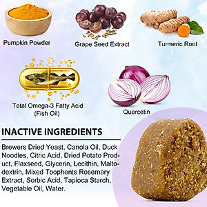 CLOXENY Dog Allergy Relief Chews,Dog Allergy Chews Itchy Skin Treatment with Omega 3 & Pumpkin,Salmon Oil Digestive Health,Dog Allergy Supplements,Dog Anti Itch Support,Peking Duck Flavor,30 Count