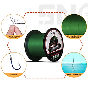 WataChamp Snova Pro Braided Fishing Line 6lb-100lb Incredible Superline Abrasion Resistant Braided Lines Super Strong High Performance (2 Spools for 164 Yards Package)