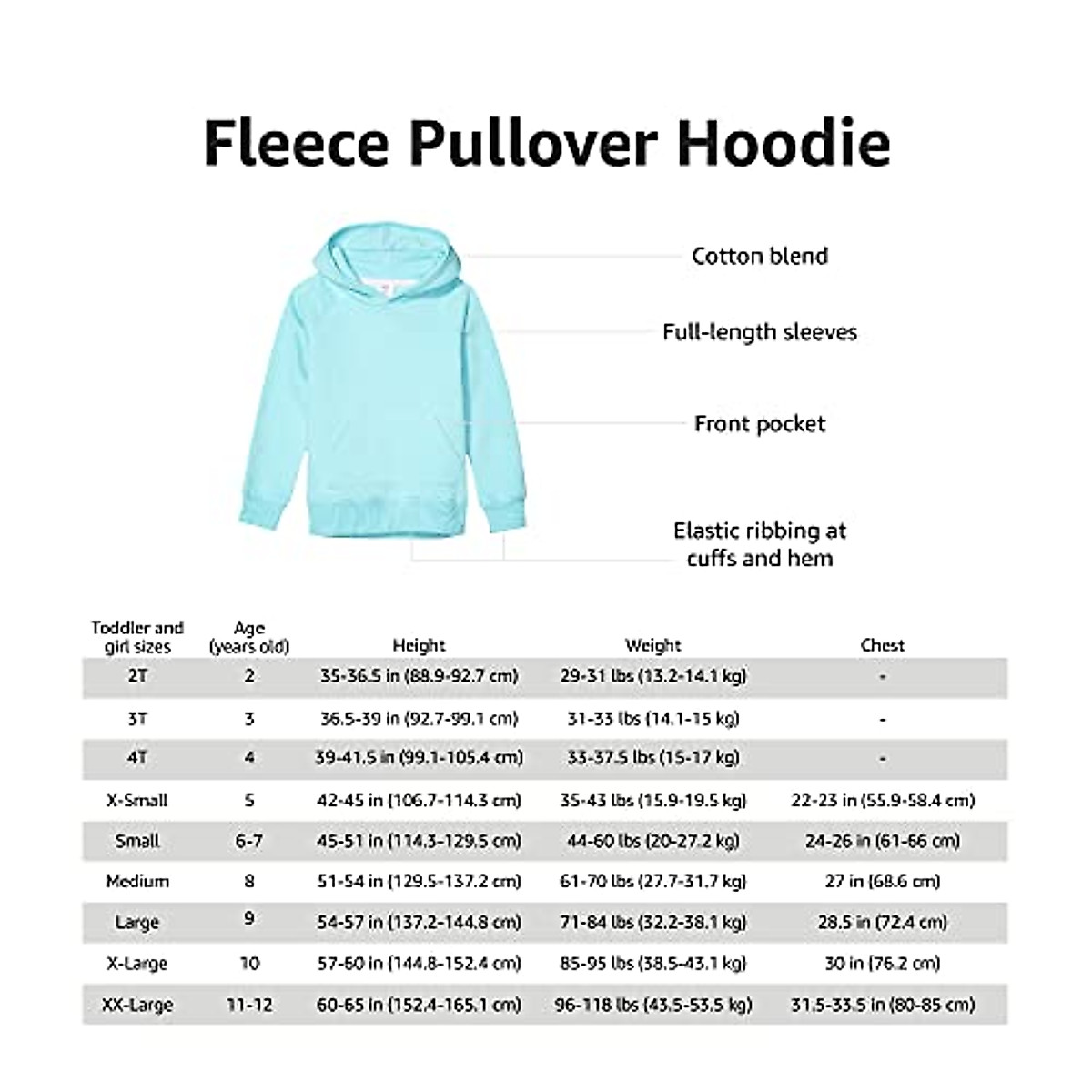 Amazon Essentials Girls' Pullover Hoodie Sweatshirt, Bright Pink, X-Small