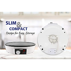 12" Electric Crepe Maker by StarBlue with FREE Recipes e-book and Wooden Spatula - Perfect for Crepes, Roti, Tortillas, Blintzes, Pancakes, Waffles, Eggs, Bacon AC 120V 50/60Hz 1000W