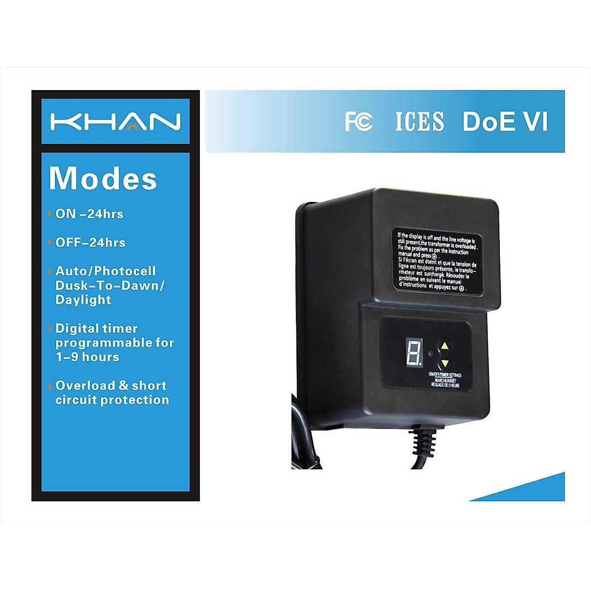 Khan Tech KH-120T 120W Low Voltage Transformer 12VAC (120w)