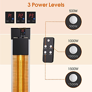 Space Heater for Indoor Use Large Room - Air Choice 1500W Room Heater with 3S Quick Heating/Safe Infrared Heater with 3 Modes/Super Quiet Portable Heater Garage, Electric Outdoor Heaters for Patio
