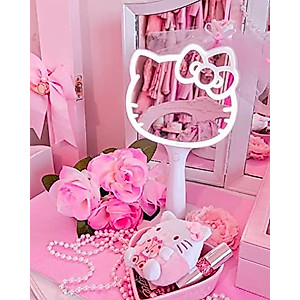 Impressions Vanity Hello Kitty LED Handheld Mirror, Makeup Vanity Mirror with Standing Base and Adjustable Brightness