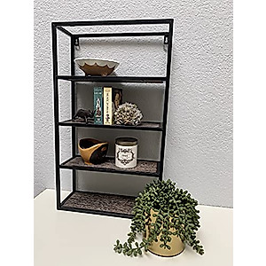 Admired By Nature ABN5E177-NTRL Floating Wall Shelves, 27" Rustic Wood Shelves Book Shelves Wall Mounted Room Decor (Weathered Brown)