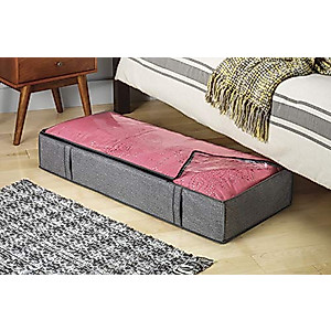 Whitmor Zippered Jumbo Underbed Bag Crosshatch Gray