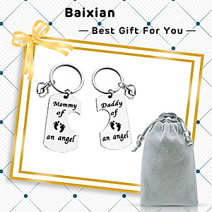 Miscarriage Gift Loss of Baby Gifts Keychain Infant Loss Gifts for Parents Keyring Loss Memorial Gifts Sympathy Gift for Loss of Baby Jewelry Baby Memorial Gift