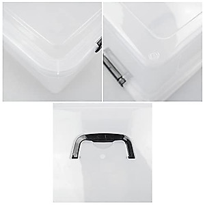 CadineUS 17.5 Liter Clear Boxes, Plastic Storage Bin with Lid Set of 4
