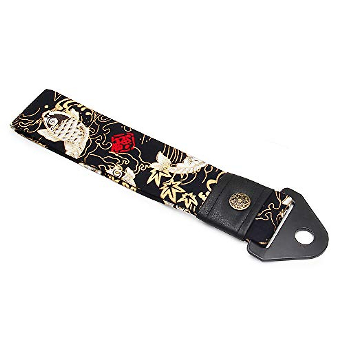 Ancient Japanese Antiquity Element Tow Strap，Car Modification Sports Trailer Belt with Combination of Koi Traction Rope Trailer Hook Fit for Decorative Trailer Belt（Black）
