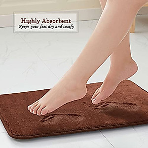 Sweet Home Collection Bathroom Rugs Memory Foam Bath or Shower Mat Slip Resistant Extra Absorbent Soft Fluffy Non Skid Rectangle