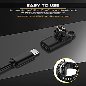 Seltureone (2 Pack) Type C Adapter for Garmin Watch Charger Connector, USB C Charging Converter Accessories for Garmin Fenix 7 7X 5s 6 6X/ Instinct 2/ Venu/Vivoactive 4/Forerunner 955 255 255s