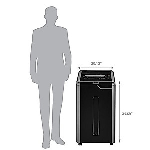 Fellowes Powershred 325Ci 100% Jam Proof 22-Sheet Cross-Cut Commercial Grade Paper Shredder (3831001) , Black