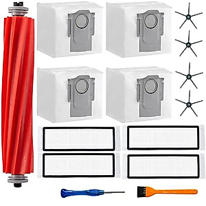 Yonice Replacement Accessories Kit Compatible for Roborock Q5 Q5+ Q5 Plus Robot Vacuum Cleaner,1 Roller Brush,4Filters,4 Dust Bags,4 Side Brush