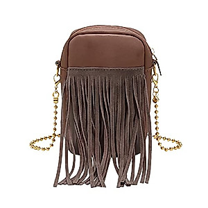 Satchel Bags for Women Crossbody Leather Shoulder Classic Small Capacity Leather Messenger Bag Chain Strap Clutch Bags, Brown