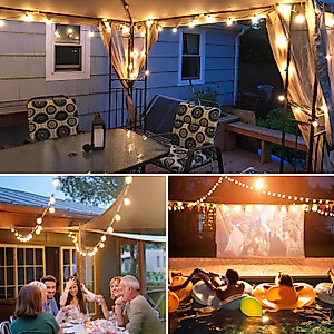 GHUSTAR Outdoor String Lights 28FT Patio String Lights with 16 G40 Shatterproof LED Bulbs(1 Spare), Waterproof Outdoor Hanging LED Lights for Backyard Porch Cafe Party Wedding Garden