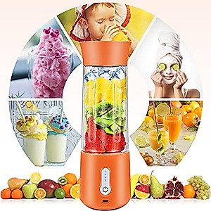 Portable Blender for Shakes and Smoothies, 17 Oz Personal Smoothie Blender USB Rechargeable Juicer Cup with 6 Blades