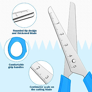 200 Pack Scissors 5 Inch Blunt Kid Scissors Tip Kids Safety Scissors Stainless Steel Paper Scissors with Comfort-Grip Handles Pack of Scissors for School and Craft Projects