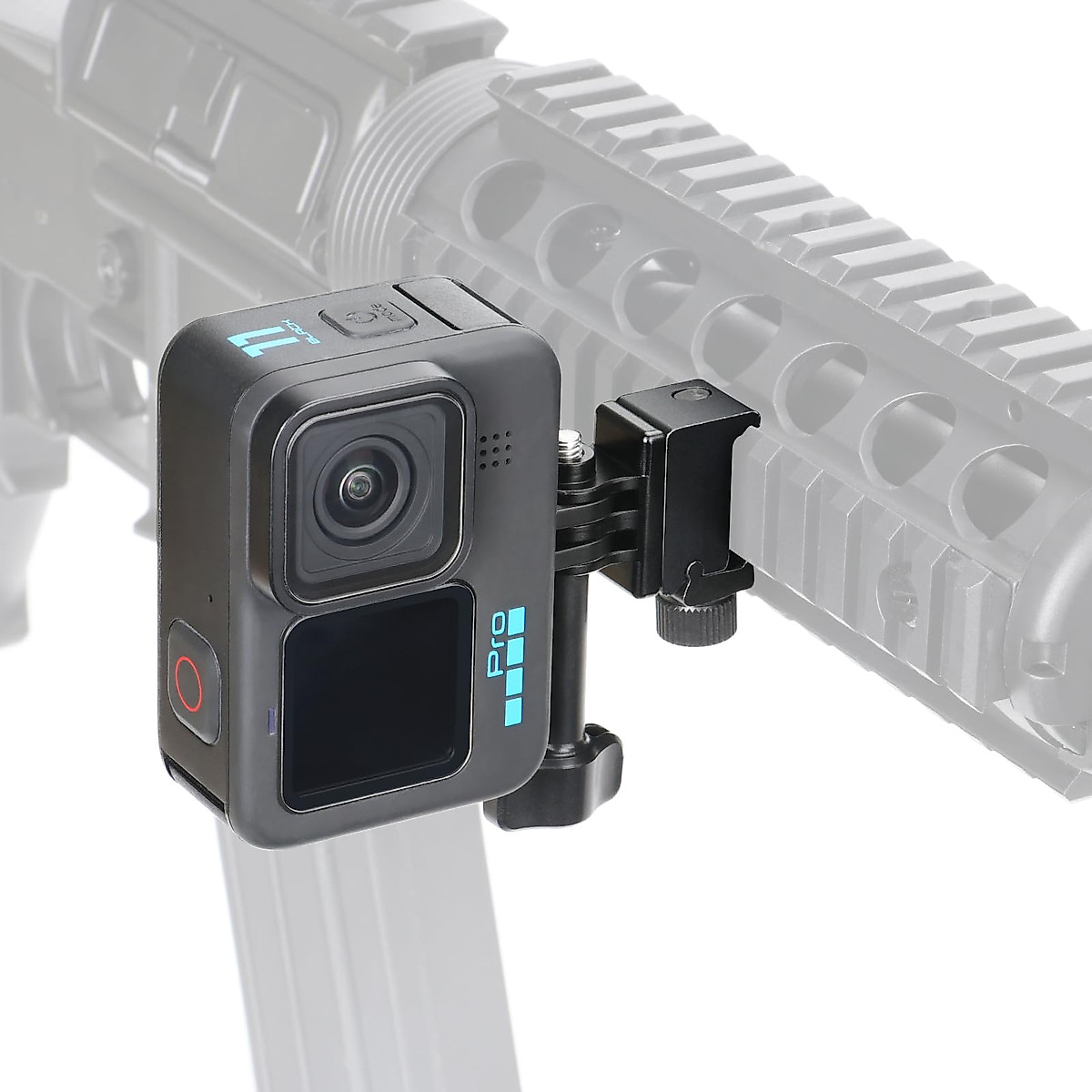 SEASKY GM03 Aluminum Metal Gun/Airsoft Picatinny Rail Mount Bracket Adapter Holder for Gopro Hero 12/11/10/9 DJI Action 4/3/2 Insta360 Go 3 Sports Camera Accessories Hunting POV/Vlog Wargame (GM03)