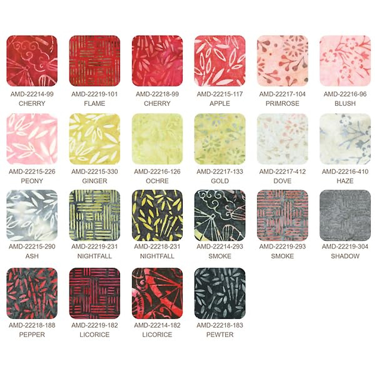 Robert Kaufman Artisan Batik Bamboo Garden Flowers, Fabric by The Yard (Dove)