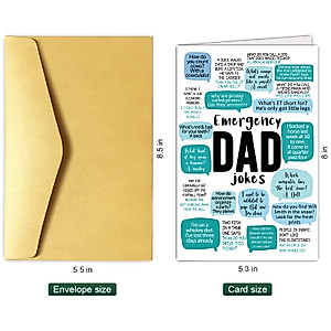 Chenive Funny Father's Day Card for Dad, Humorous Dad Birthday Card, Joker Greeting Card, Emergency Dad Jokes Card