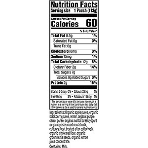 Plum Organics Baby Food Pouch | Mighty 4 Blends | Apple, Blackberry, Purple Carrot, Greek Yogurt & Oat | 4 Ounce | 12 Pack | Organic Food Squeeze for Babies, Kids, Toddlers