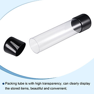 MECCANIXITY Clear Storage Tube 1 5/8"x7.5"(41mmx190mm) Lightweight for Bead Containers, Craft, DIY with Black Caps