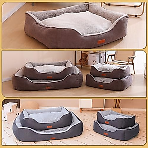 HOOPET Dog Bed for Small Dog Sofa Bed for Indoor Cats Sofa with Reversible Cushion Tear Resistant Small Dog Bed Washable with Removable Cover Puppy Bed for Small Dogs, 25.6"x 19.7", Brown