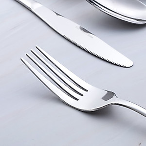 30-Piece Silverware Set for 6, GoGeiLi Stainless Steel Flatware Cutlery Set for 6, include Fork, Knife and Spoon Set, Mirror Finished