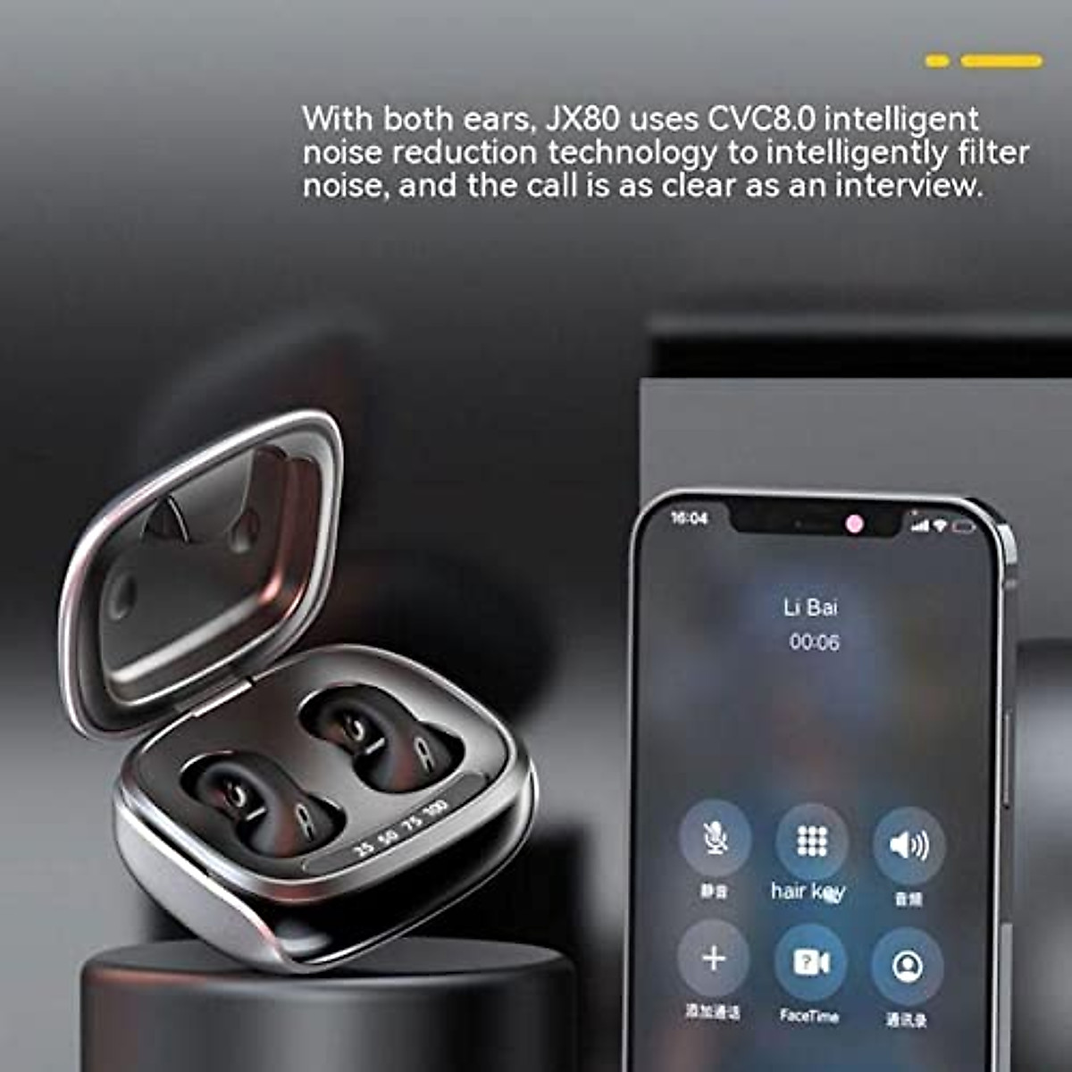 Jkapagzy Wireless Ear Clip Bone Conduction Headphones,Open Ear Headphones Wireless Bluetooth,Bone Conduction Headphones Bluetooth Earphones for Running, Sports, Cycling, Driving