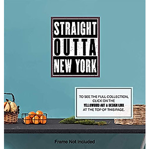 New York Poster - Gift for NY, NYC, Brooklyn Fan - Urban Graffiti Wall Art Decor, Home Decoration for Apartment, Office, Living Room, Bedroom, Bathroom - Contemporary Modern Street Art Picture Print