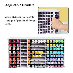 Krafetto Craft Marker Storage Rack, 120 Grids, Art Supplies Organizer Holder for Pen Marker