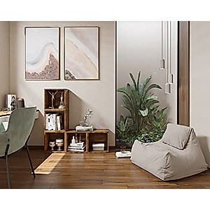 FUSUNBAO Magic DIY Cube Storage Organizer Stackable Cubles for Home Books Clothes Toy -Modular Cubby Storage System -Office Cubical -Bookcase Closet Wine Rack Cabinet (Antique Brown, General Cube)