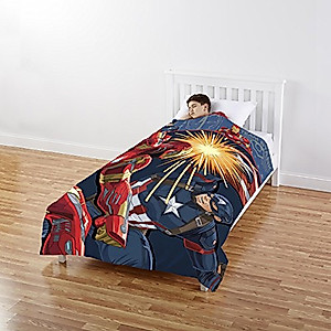 Marvel Captain America Civil War All-In-One Blanket & Sheet Reversible 60" X 80" Comfy Cover