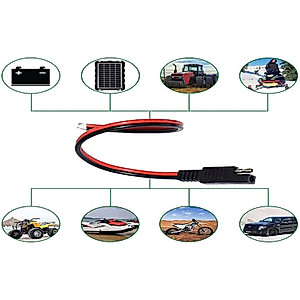 LIXINTIAN 12AWG SAE Connector Extension Cable, (3Pack) SAE Quick Connector Disconnect Plug SAE Automotive Extension Cable, Solar Panel SAE Plug- 30cm/1ft
