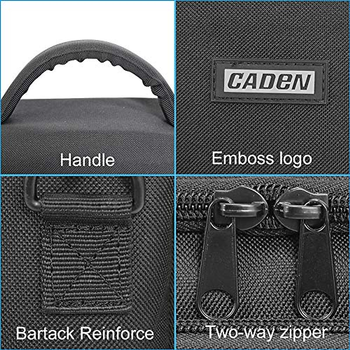 CADeN Compact Camera Shoulder Crossbody Bag Case Compatible for Nikon, Canon, Sony SLR/DSLR Mirrorless Cameras and Lenses Waterproof(1.0 S, Black)