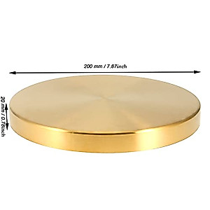 JOIKIT 2 Pack 8 Inch Round Gold Serving Tray, Stainless Steel Metal Decorative Platter, Round Metal Serving Tray Storage Trays Coffee Dish Plate for Organizing Makeups, Jewelry, Tableware