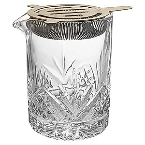 Dublin Collection Crystal Mixing Glass Pitcher Cocktail Shaker with Stainless Steel Julep Strainer