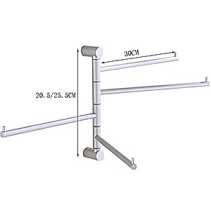 Towel Racks, Towel Rack 360 Degree Rotatitowel Rack Anti-Rust Activity Towel Holder Space Aluminum Towel Rack Wall Mounted Towel Rack Bathroom Kitchen Organizer Towel Stack/3 Rail/a