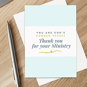 Simply Uncaged Christian Gifts Ministry Appreciation Card 5x7Inch for Pastor, Minister, Church Staff, Volunteers, Ministry Appreciation Gift Card for Ministers (Single Card)