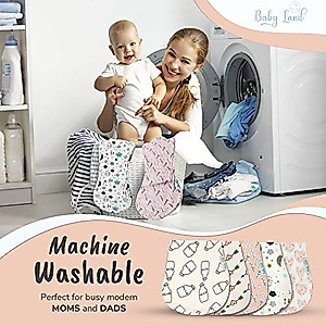 Organic Burp Cloths for Baby Girls - 5-Pack Ultra Absorbent Burping Cloth, Burp Clothes, Newborn Towel - Milk Spit Up Rags - Burpy Bib for Unisex, Boy, Girl - Burp Cloths Set