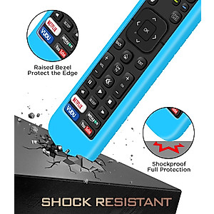 Silicone Protective Case for Hisense EN2A27 Remote Control, Anti-Slip Battery Back Cover for Hisense EN-2A27 Smart TV Remote Skin Sleeve Protector (Glow Blue)