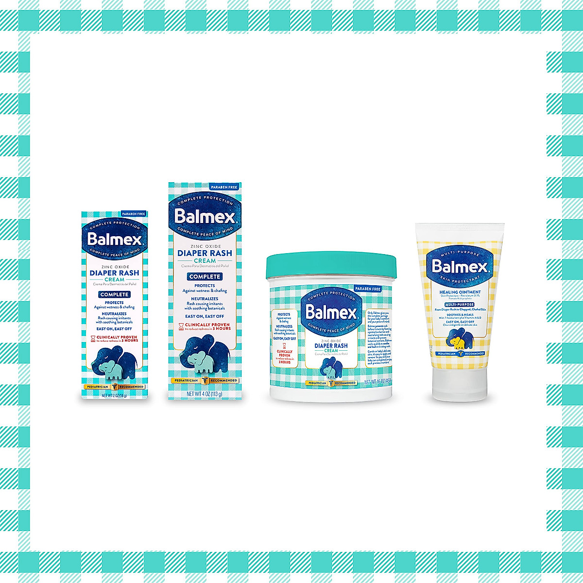 Balmex Complete Protection Baby Diaper Rash Cream with Zinc Oxide + Soothing Botanicals, 4 Ounce