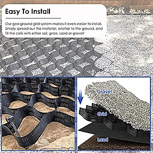 YXXSDP Garden Gravel Ground Grid Stabilizer, 2" Depth Honeycomb Geocells Geo Grid Soil Stabilizer, for Patio Walkway Shed Base (Size : 1x3m/3.3x9.8ft)