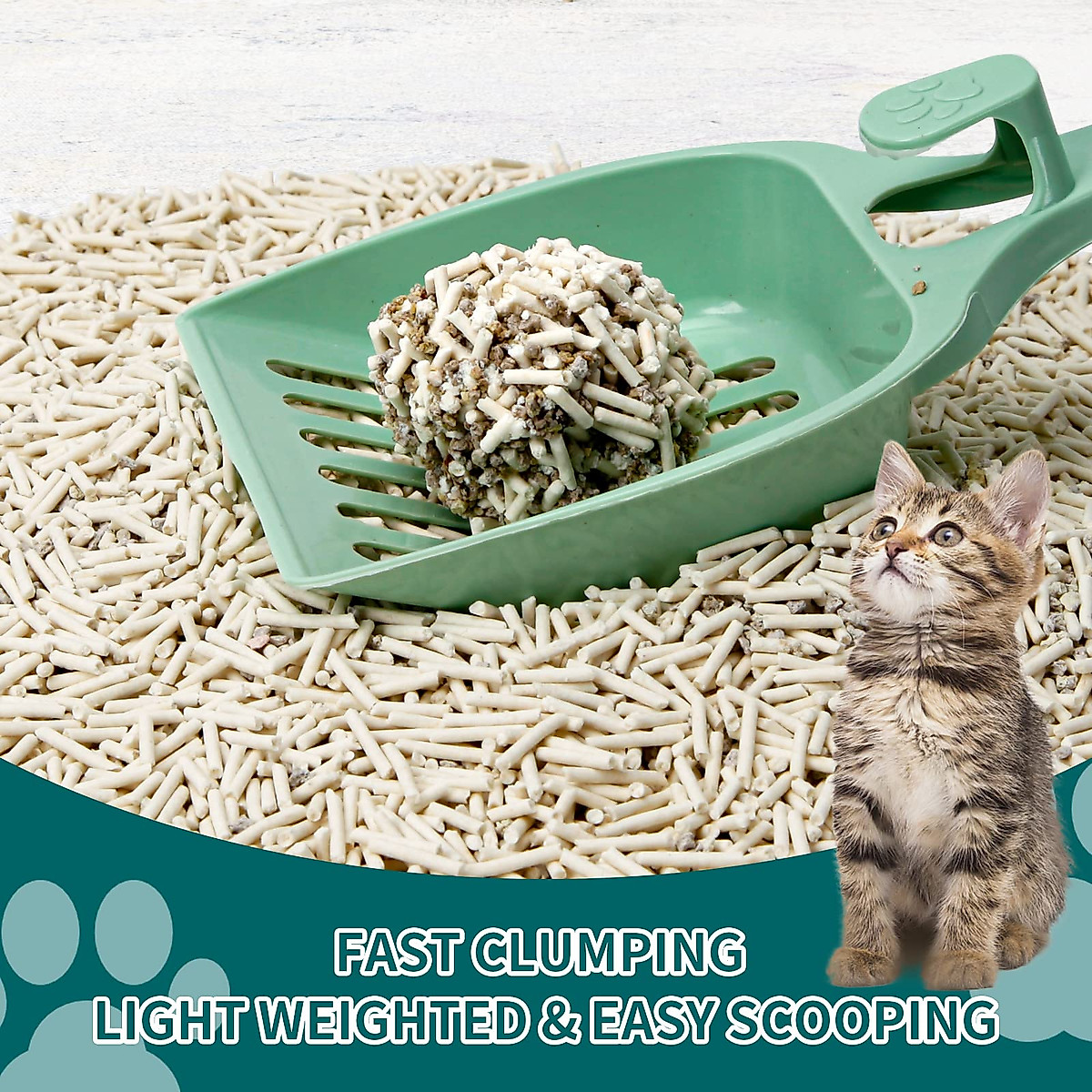 Meowgic Paws Plant-Based Cat Litter, Odor Control Quick Clumping Tofu Cat Litter, 6 lbs, Low Tracking Dust Control Lightweight Flushable Unscented Natural Kitty Litter