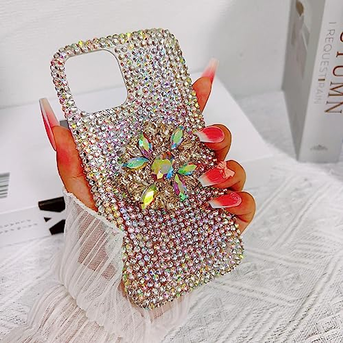 redecarie for Samsung Galaxy Note 10 Diamond Case,3D Handmade Luxury Bling Glitter Shiny Crystal Rhinestone Case with Holder Kickstand for Women Girls Kids Teens